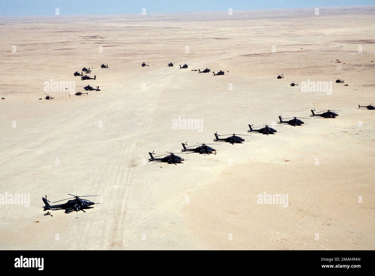 AH-64A Apache advanced attack and OH-58D Kiowa Warrior helicopters of ...