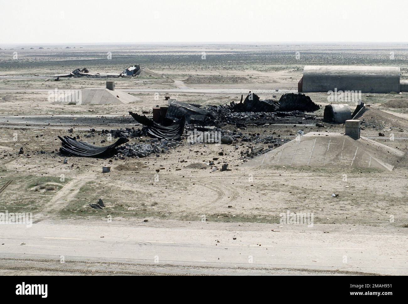 Two hardened aircraft shelters destroyed during Operation Desert Storm ...