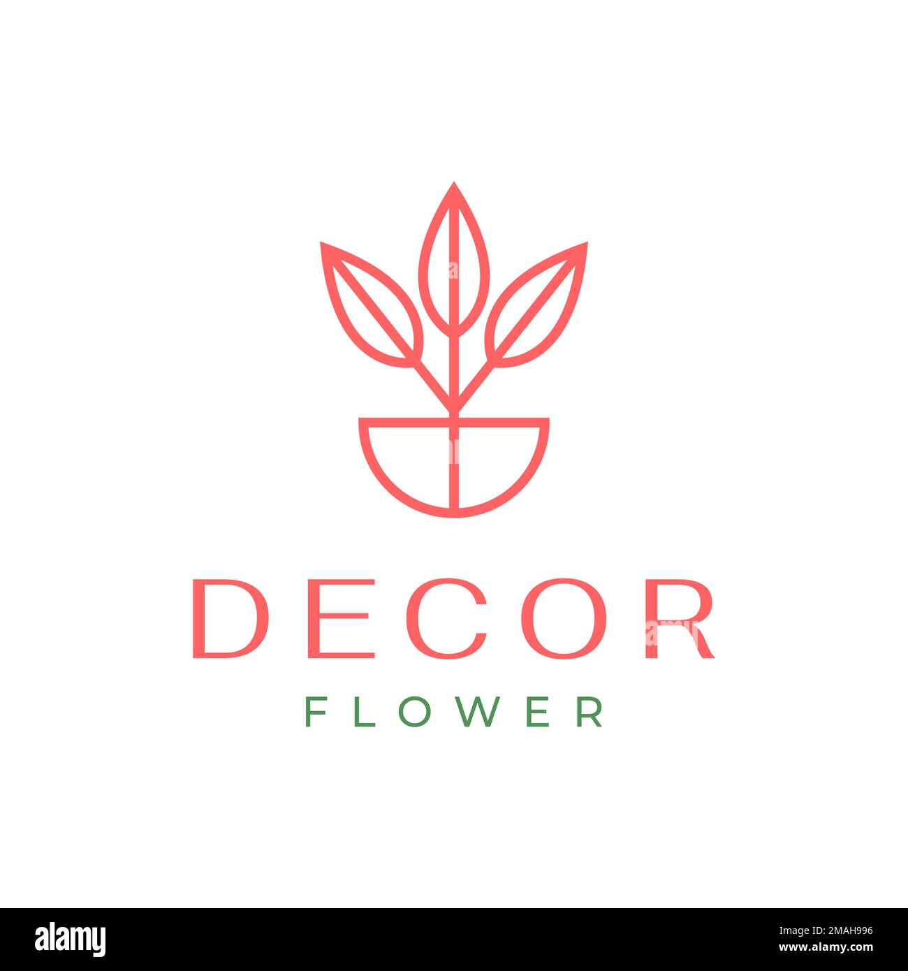 cup glass vase flower plant table decor minimalist logo design vector ...