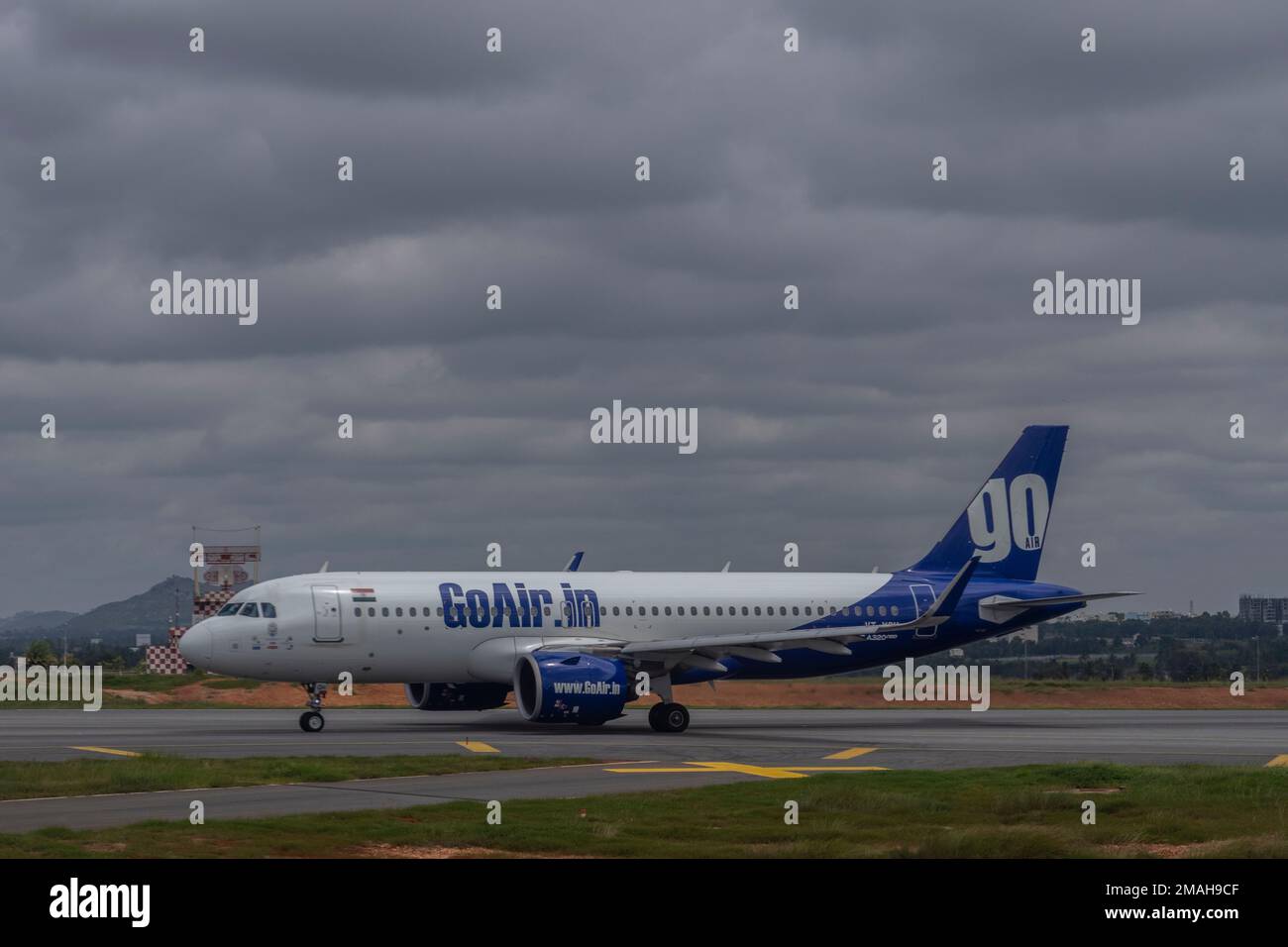 An aircraft of India's budget airline Goair is seen at Kempegowda ...