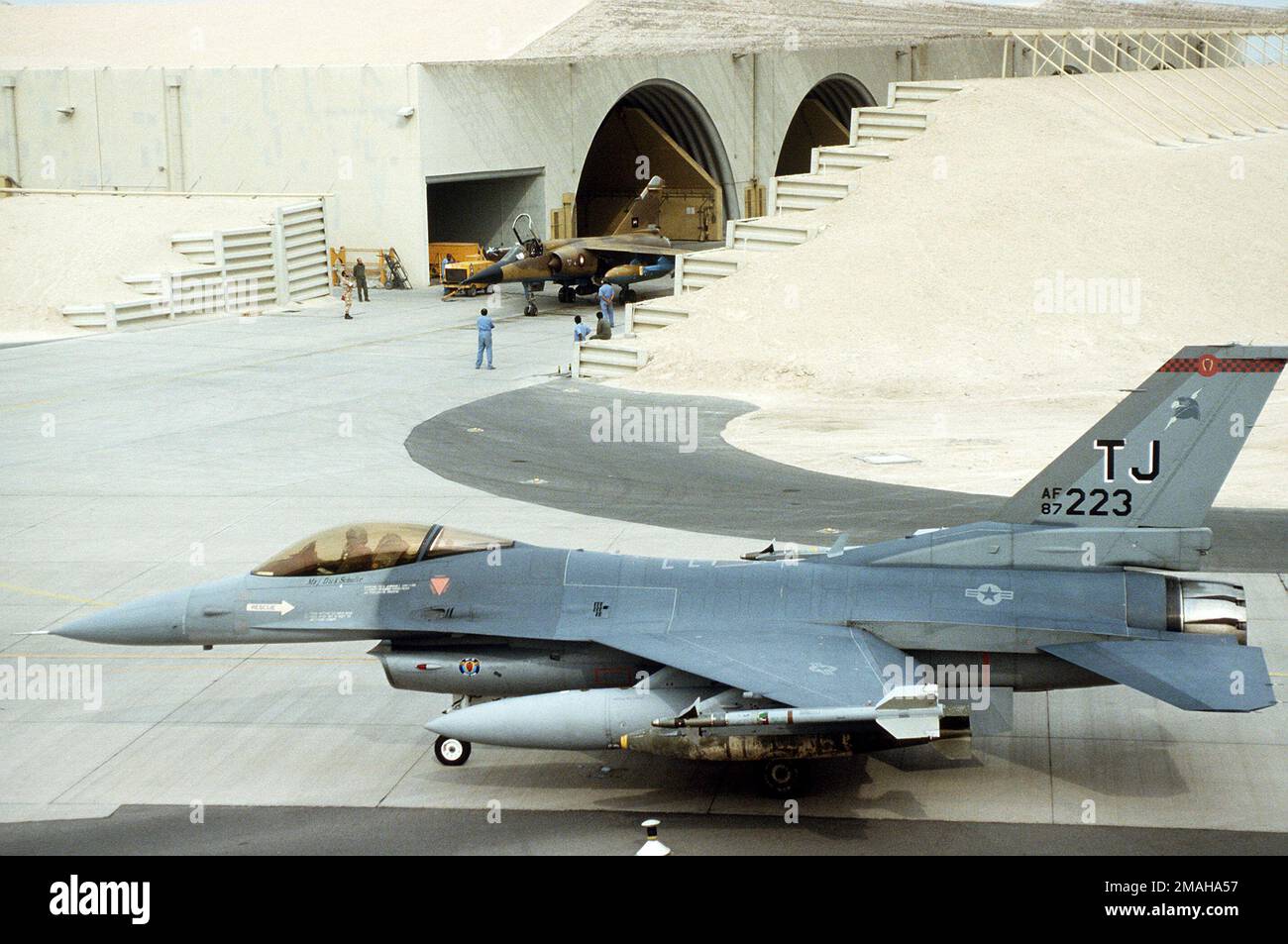 A 401st Tactical Fighter Wing F-16C Fighting Falcon aircraft taxis to ...