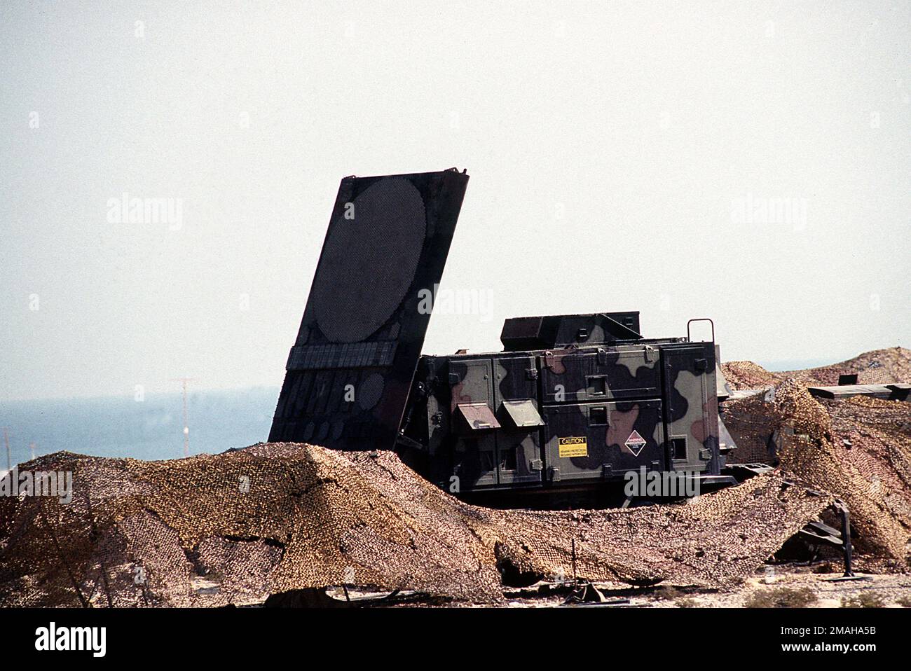 An AN/MPQ-53 radar set for the MIM-104 Patriot tactical air defense system is deployed at a ...