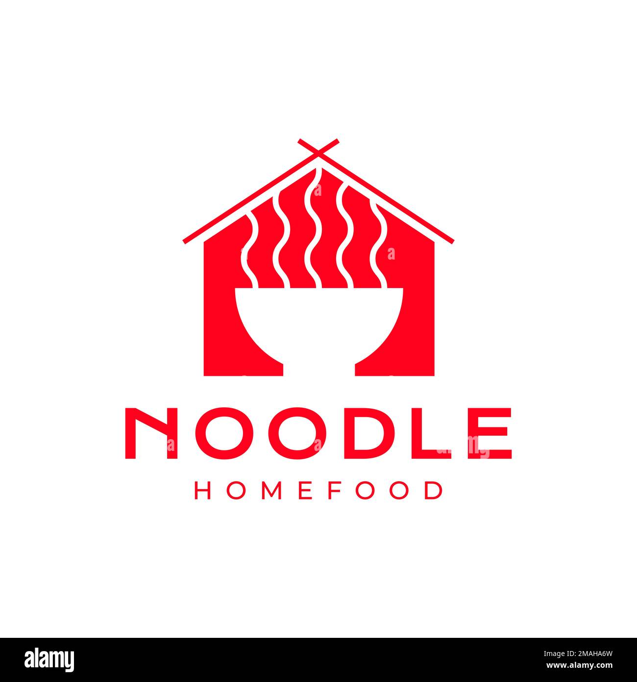 warm noodle bowl home house restaurant taste logo design vector icon ...