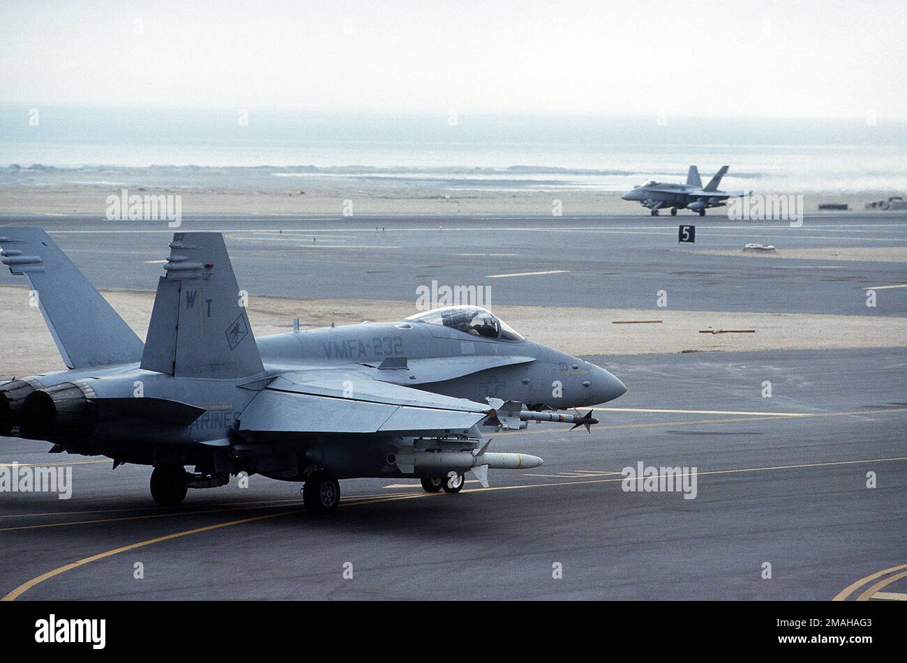 An F/A-18C Hornet strike-fighter aircraft of Marine Fighter-Attack ...