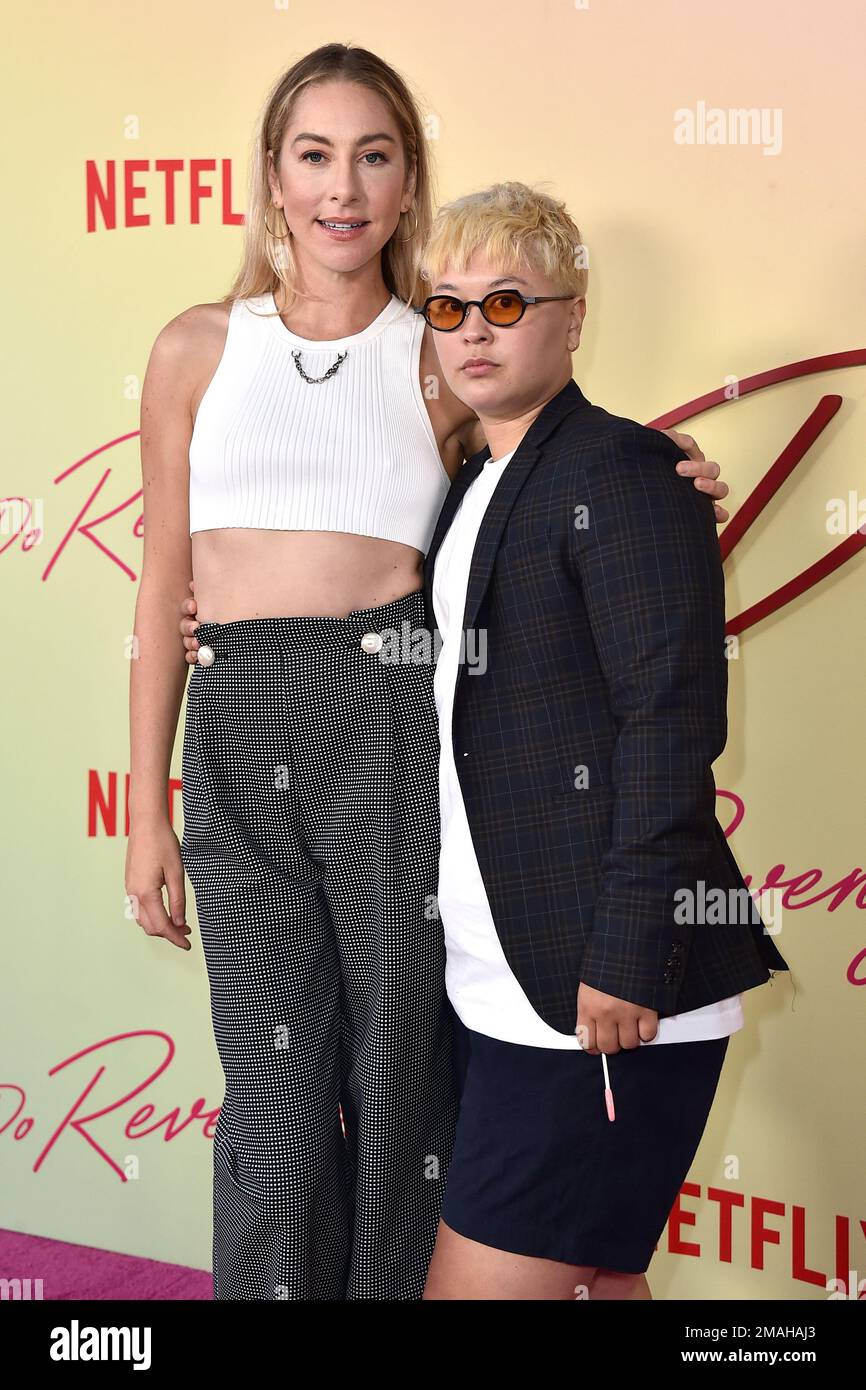 Este Haim and Amanda Yamate arrive at the premiere of "Do Revenge ...