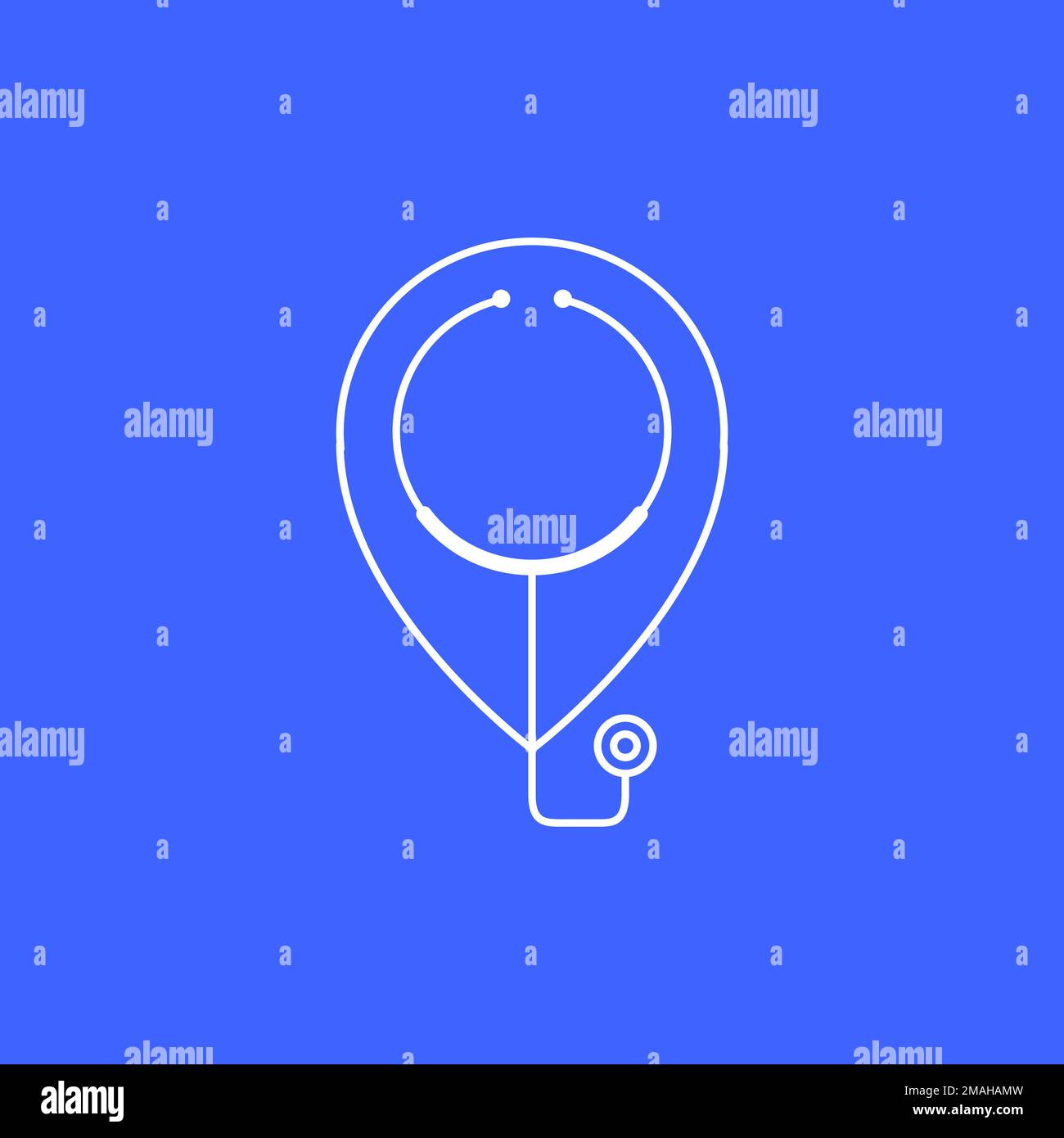 stethoscope healthcare medical hospital pin map location logo design ...