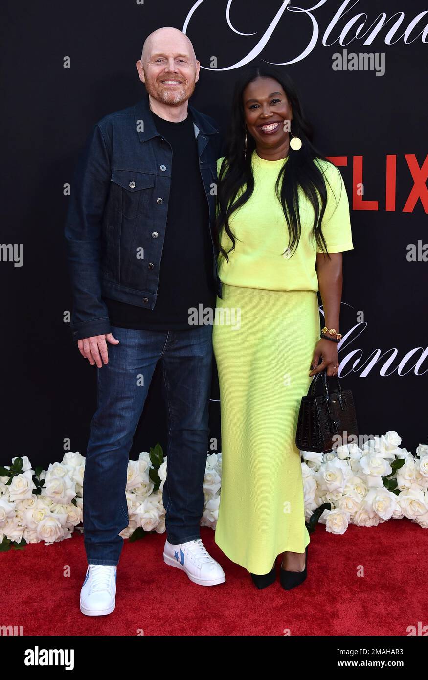 Bill Burr and Nia Renee Hill arrive at the premiere of "Blonde ...