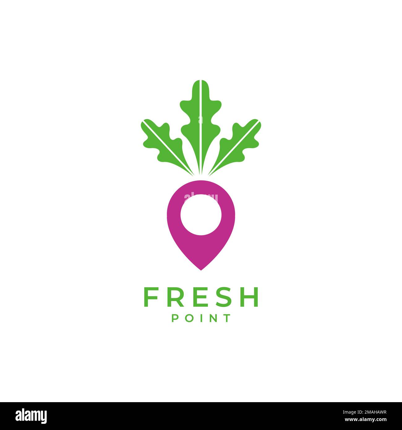 pin map location with fresh vegetables shop market logo design vector ...