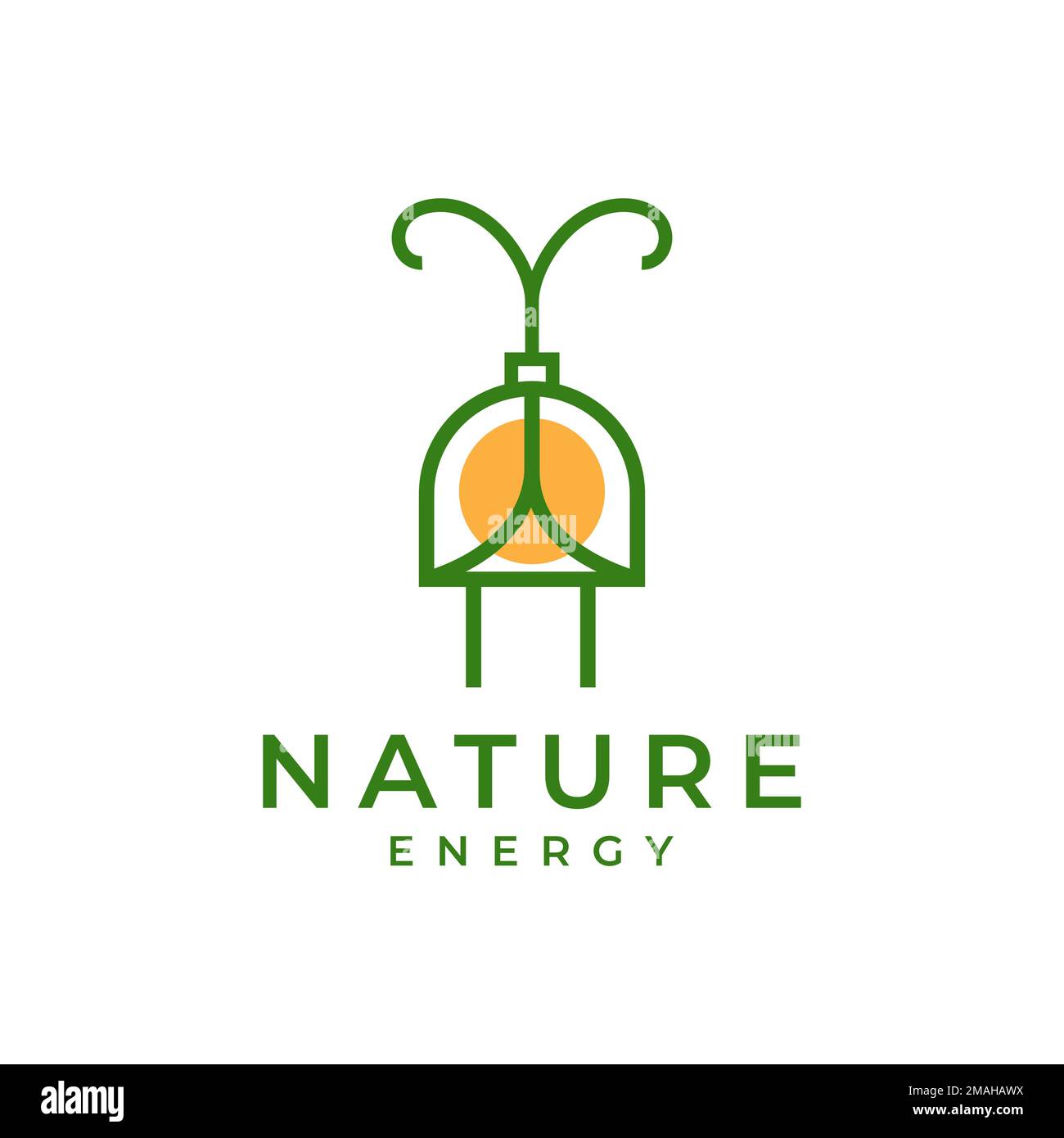 nature energy plug cable insect green logo design vector icon ...