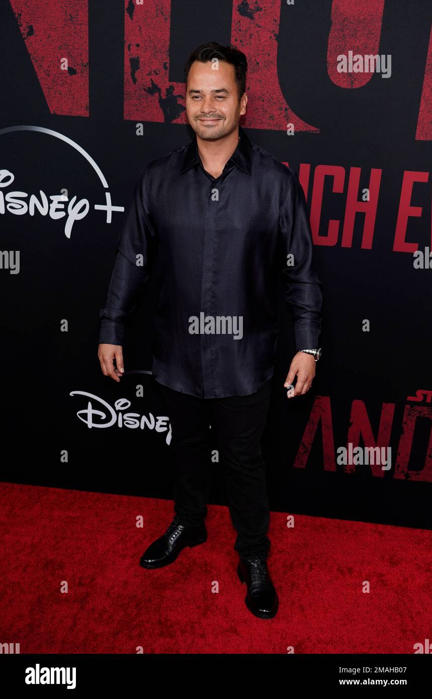 Daniel Logan poses at a launch event for the Disney+ streaming series ...