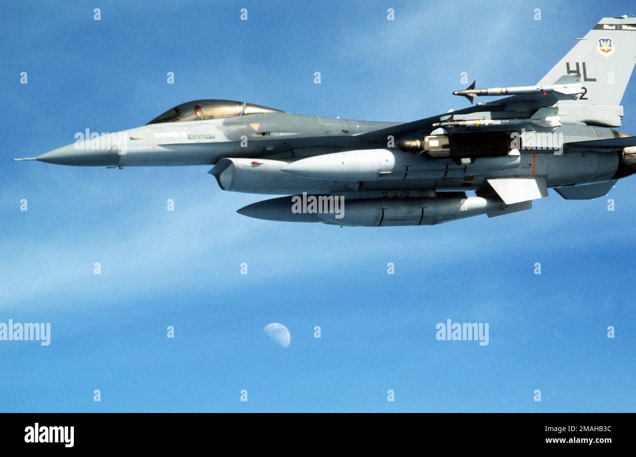 An air-to-air view of three F-16C Fighting Falcon aircraft of the 388th ...