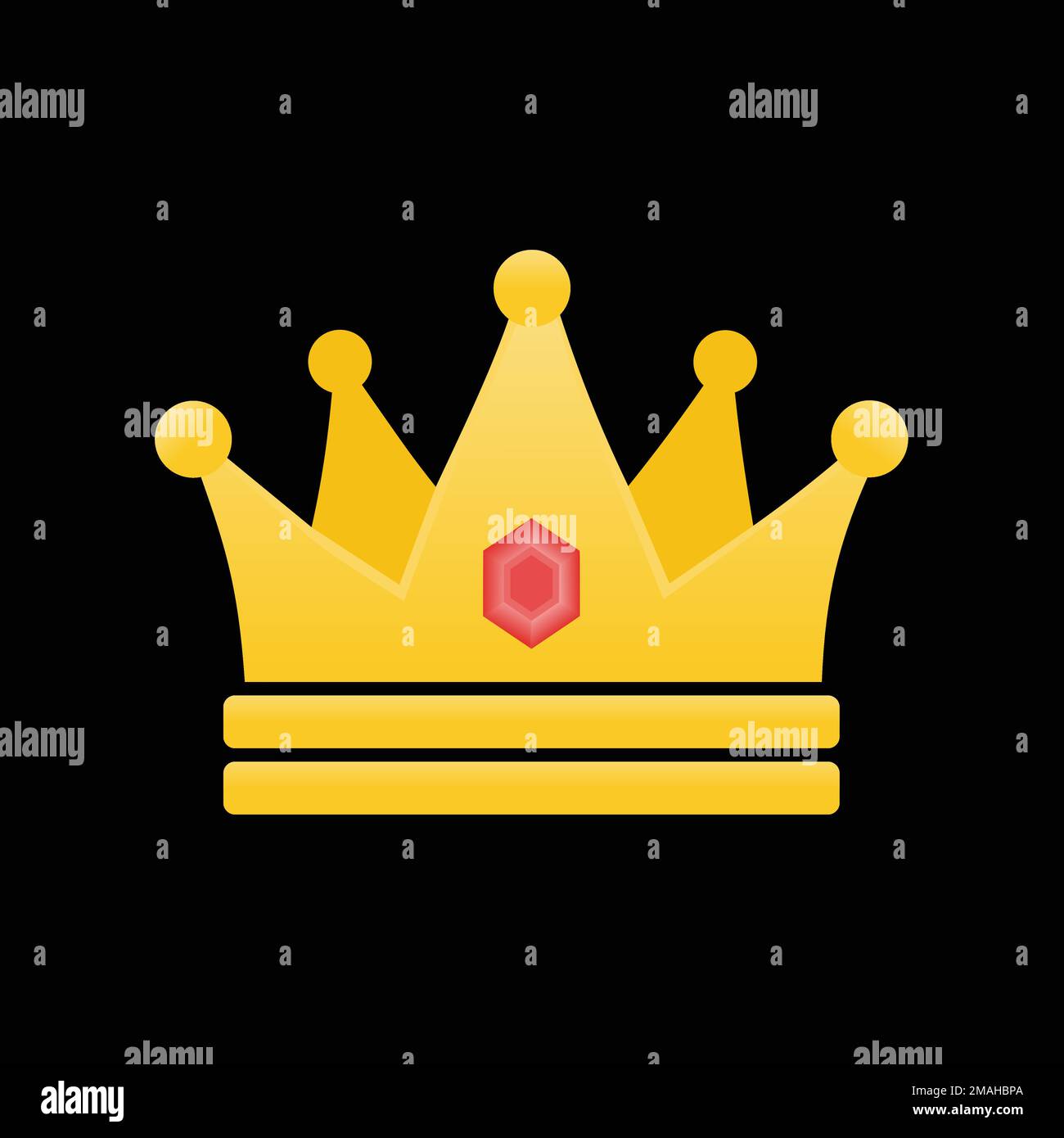 Golden Crown With Gradient Mesh on black background. Vector ...