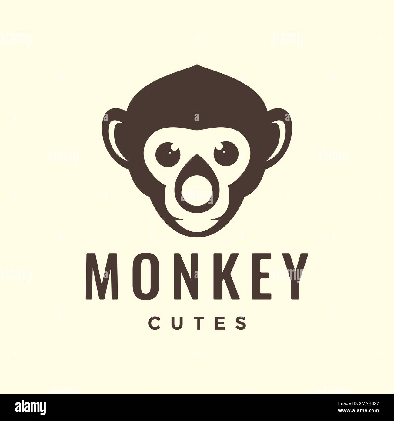 animal head primate apes mascot cute monkey logo design vector icon ...