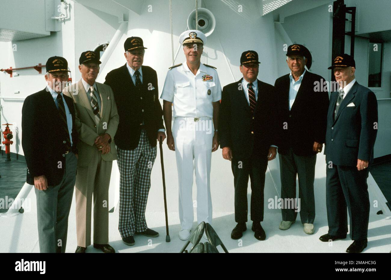 ADM James D. Watkins, CHIEF of Naval Operations (CNO), center, stands ...