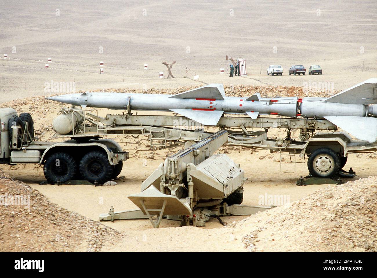 An Egyptian SA-2 surface-to-air missile is deployed during the ...