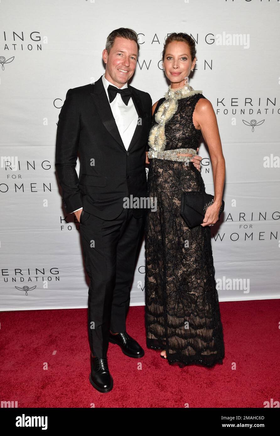 Ed Burns, left, and wife Christy Turlington Burns attend the Kering ...