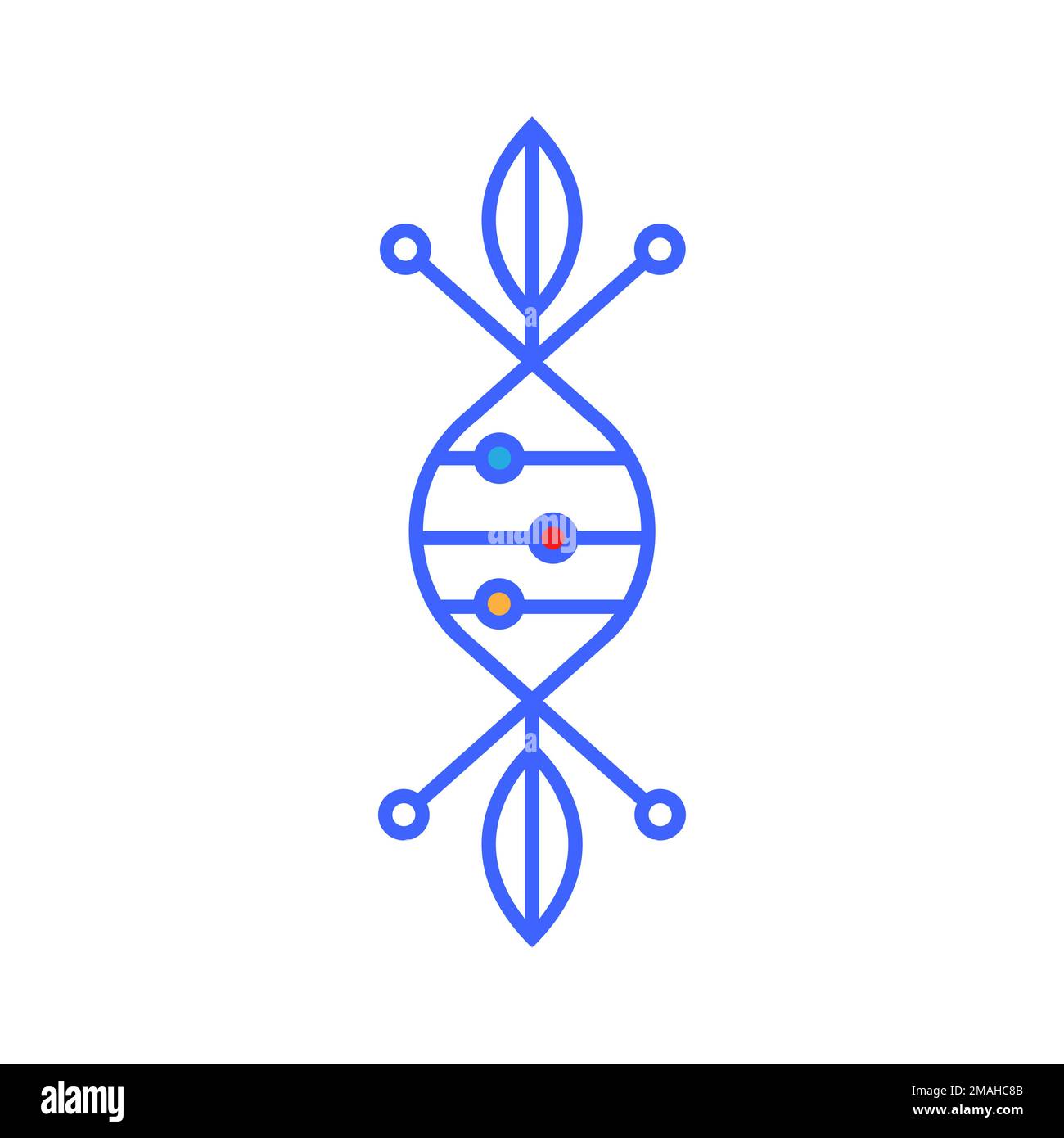 structure dna with leaf nature logo design vector icon illustration ...