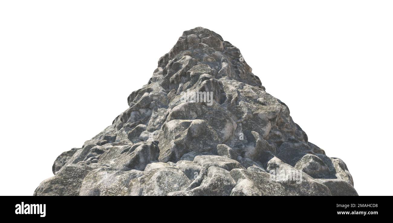 3D illustration crag stones Isolated on white background Stock Photo ...