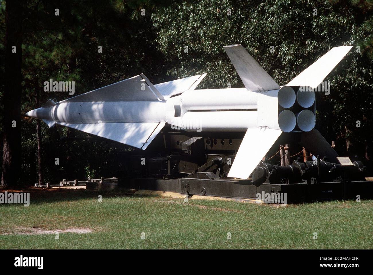 A Nike-Hercules air defense missile on display at the Fort Polk ...