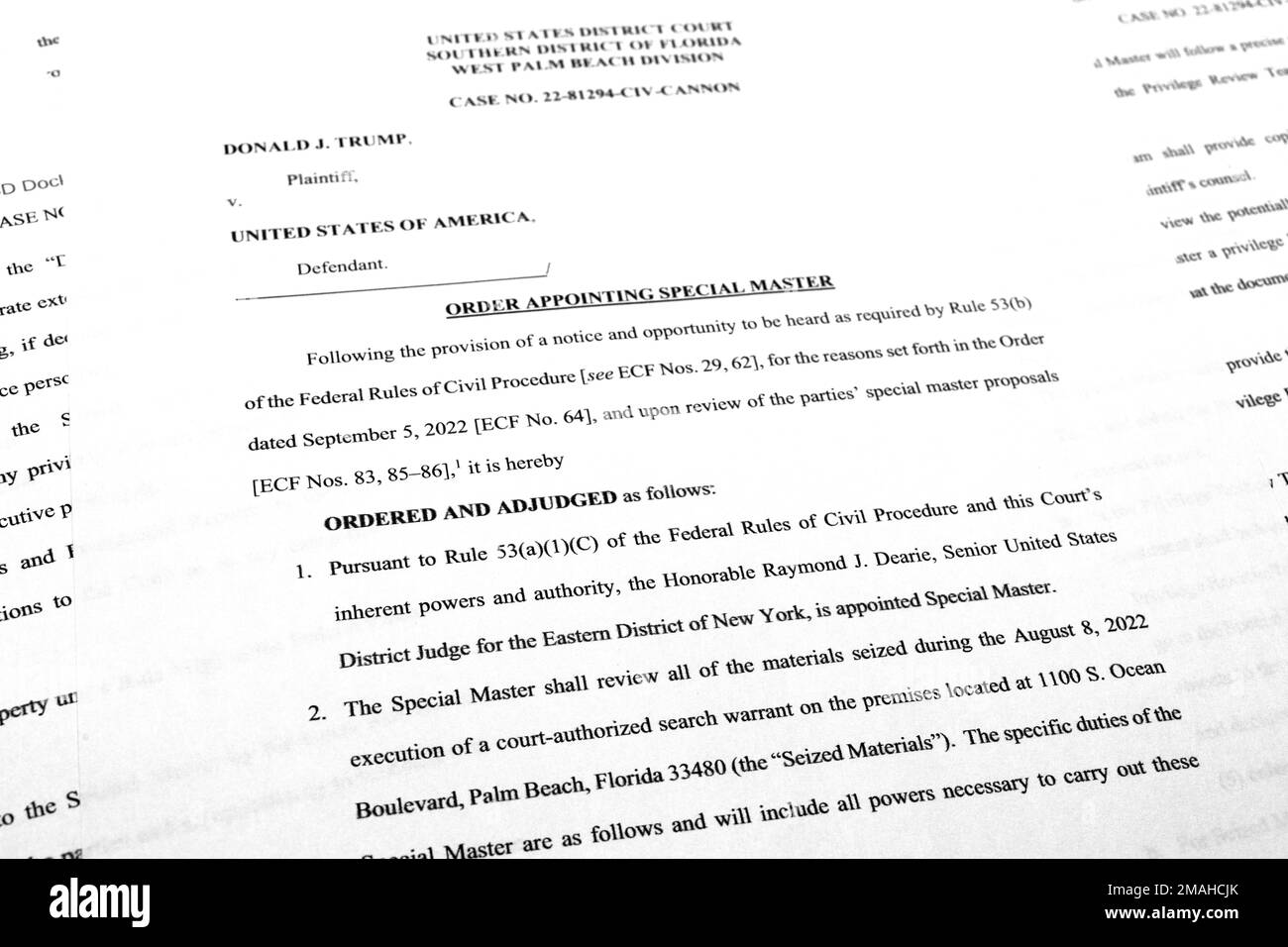 Pages from the order by U.S. District Judge Aileen Cannon naming ...