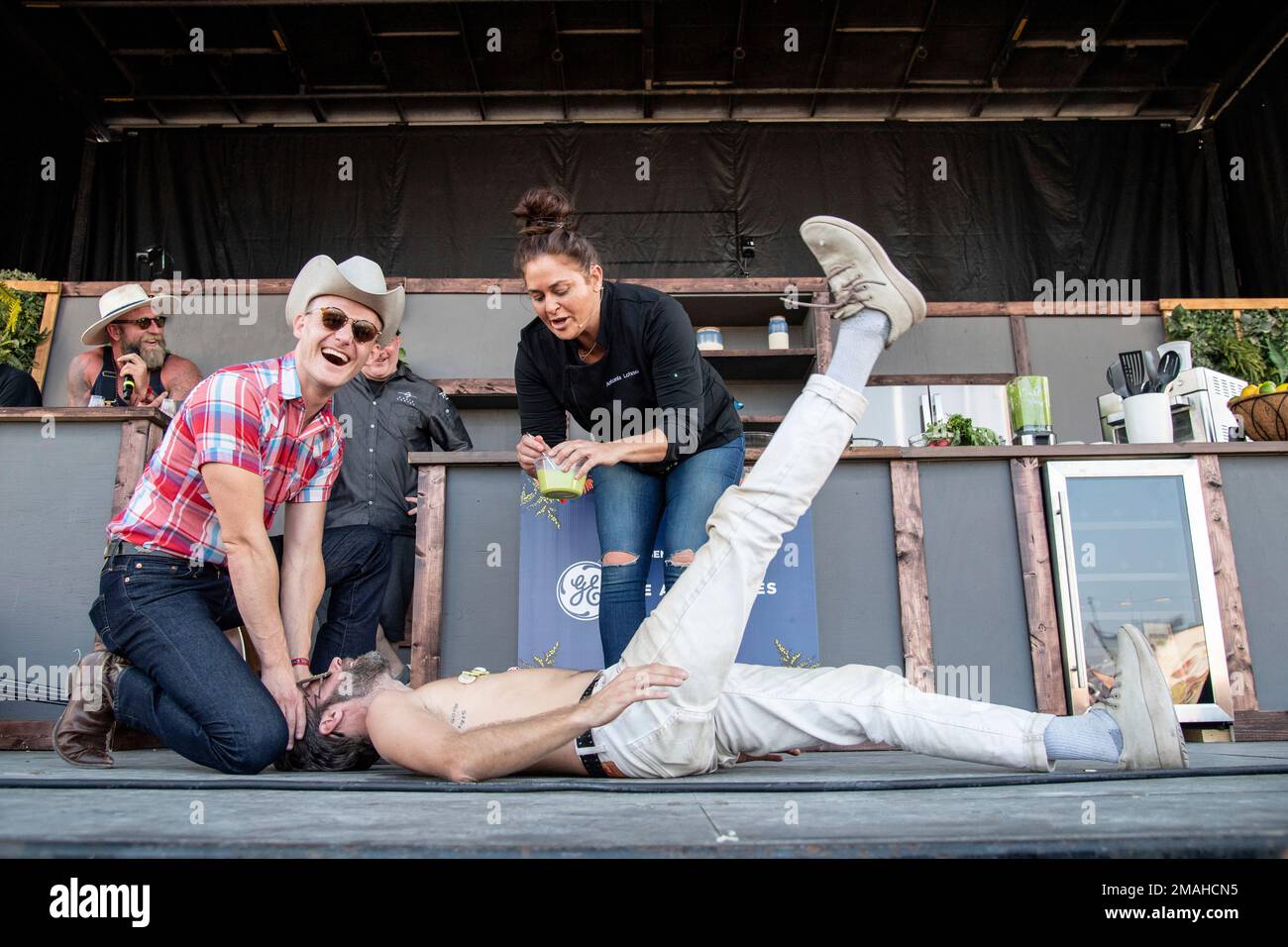 Kevin Martin, left, Casey McBride of Hogslop String Band and Antonia ...