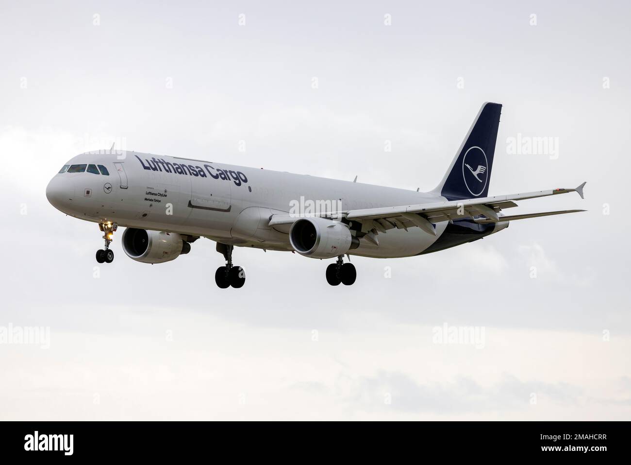 Lufthansa Cargo (Lufthansa CityLine) Airbus A321-211(P2F) (REG: D-AEUA) arriving on a recently ...