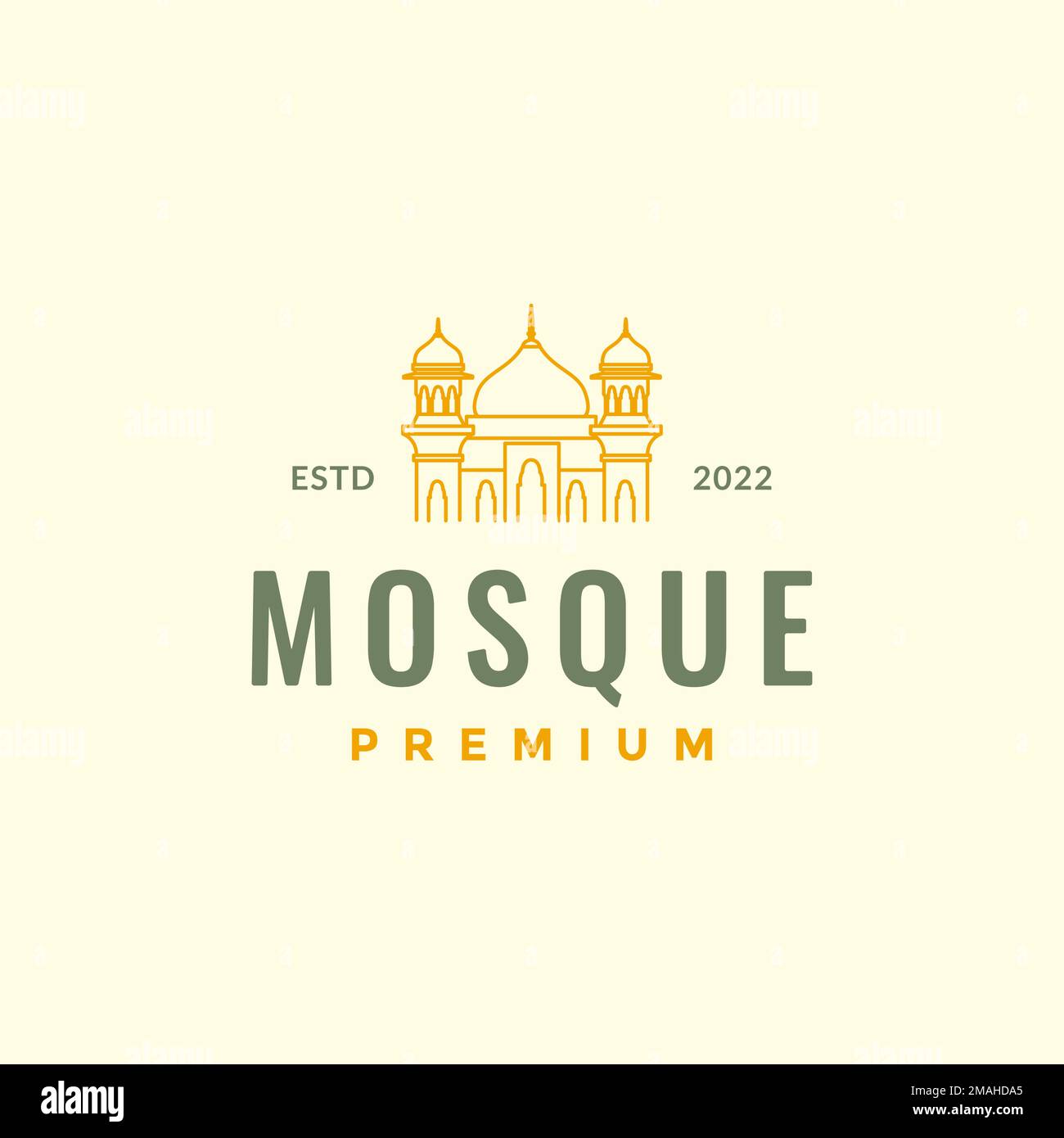mosque dome pray muslim religion lines minimalist hipster logo design ...