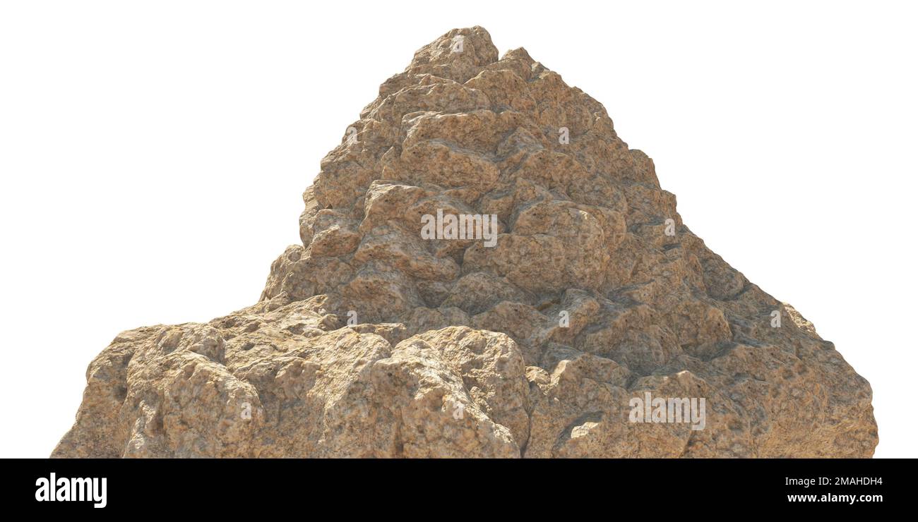 3D illustration crag stones Isolated on white background Stock Photo ...