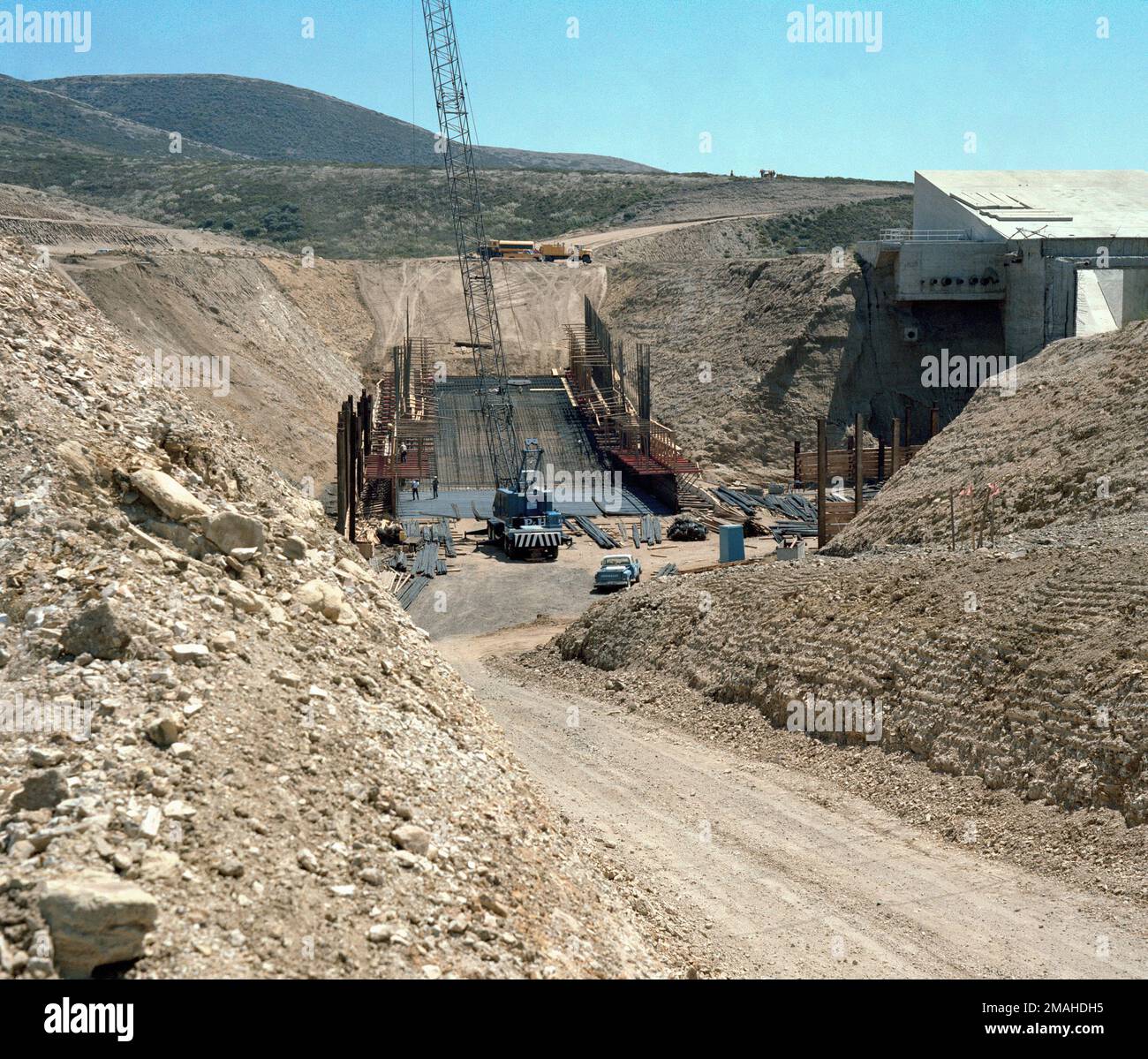 A view of a flame bucket in the Space Transportation System (STS) under construction. Base ...