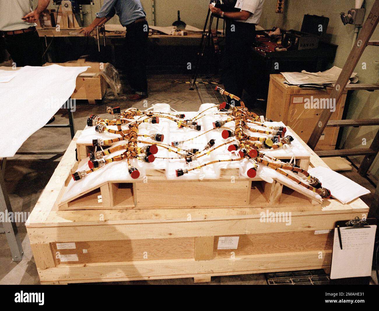 A view of several cables prior to their installation into an MX ...