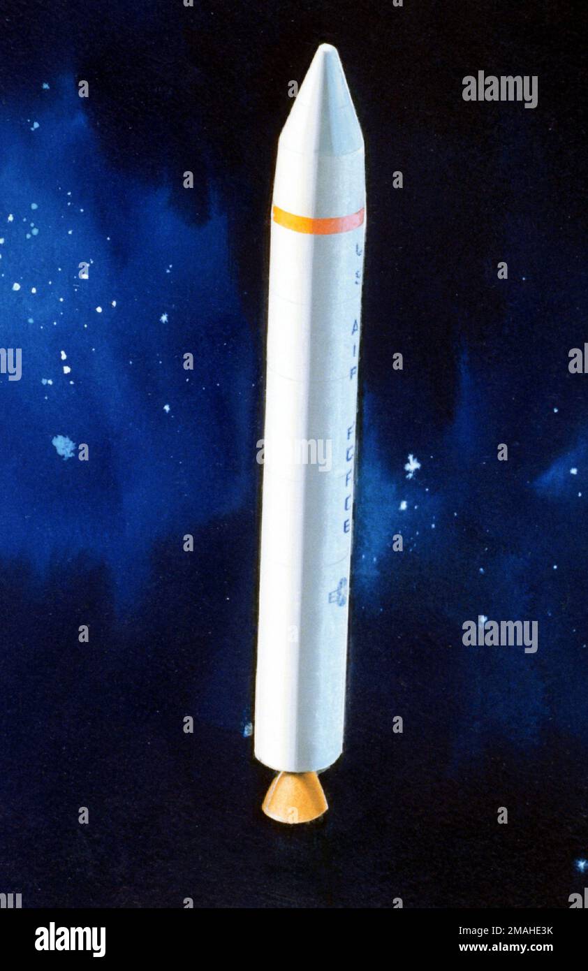 Artist's conccpt of an MX missile in orbit. Country: Unknown Stock ...