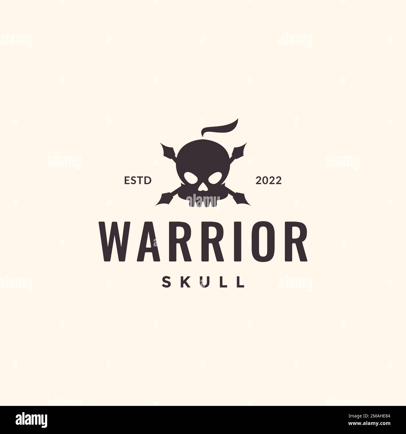 skull head legend war commander hipster vintage logo design vector icon ...