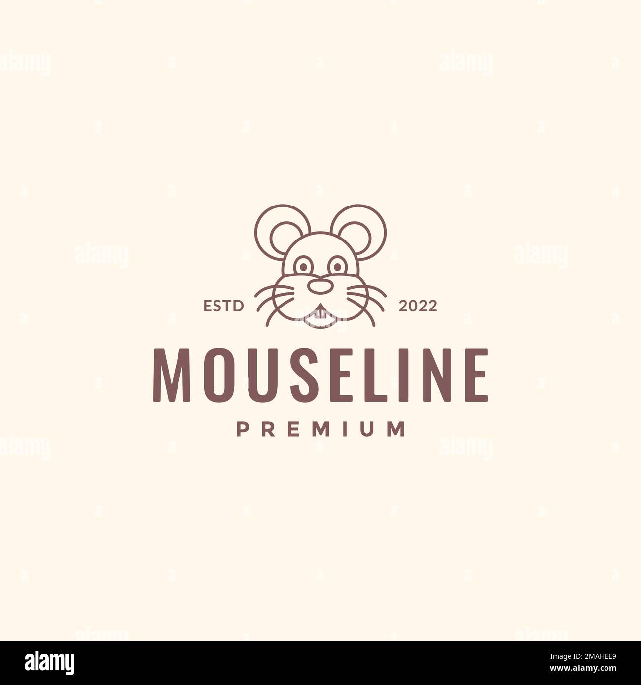 mouse rats animal rodent head cute cartoon mascot line hipster logo ...