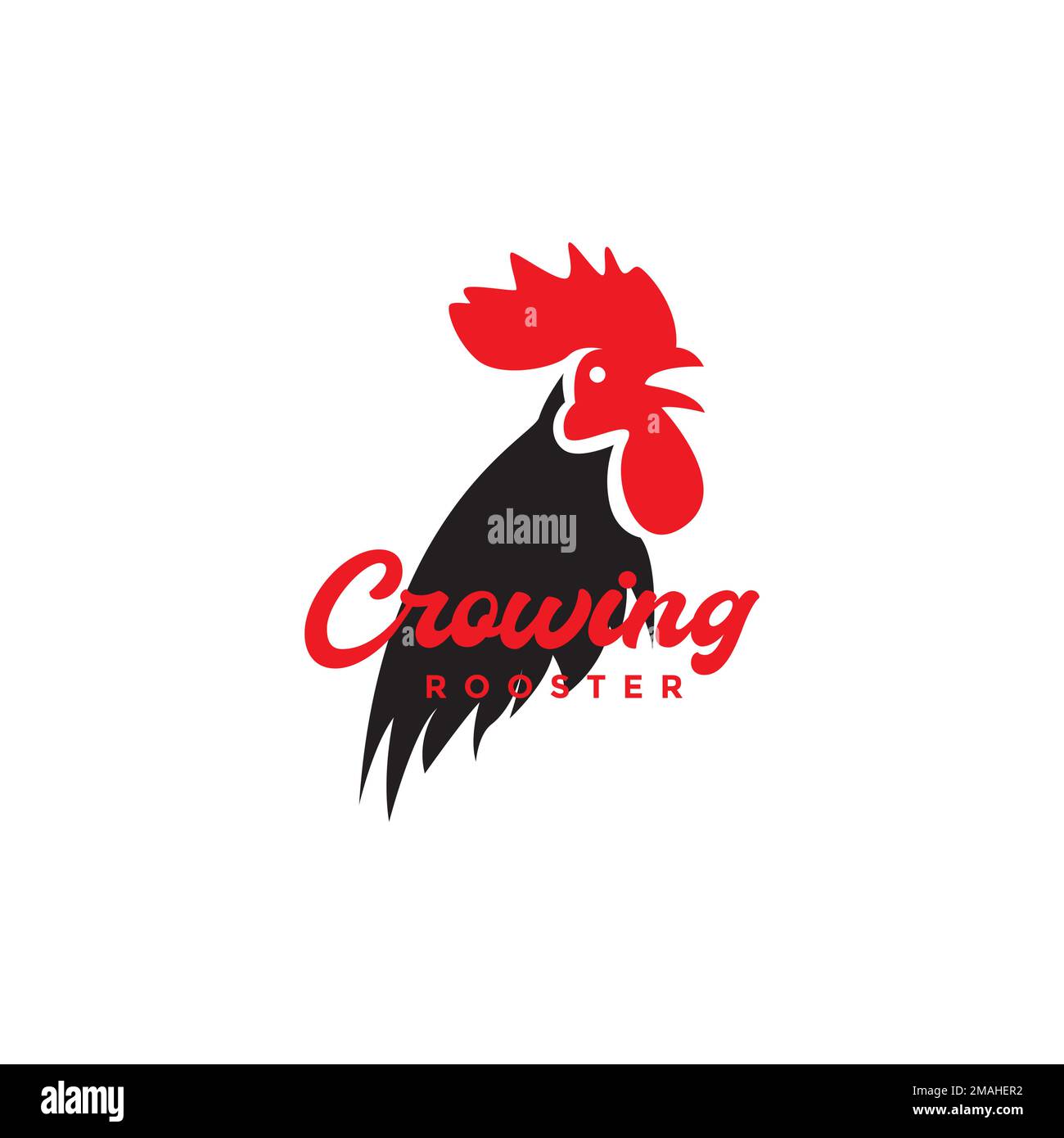 rooster chicken comb crowing cock head poultry logo design vector icon ...