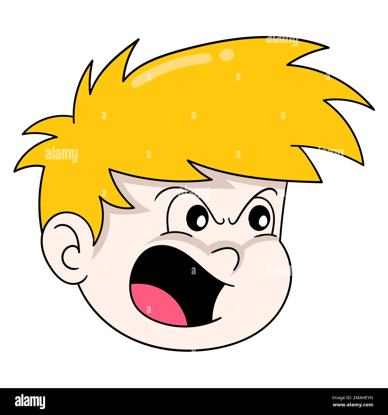 angry orange haired boy head emoticon angry Stock Vector Image & Art ...