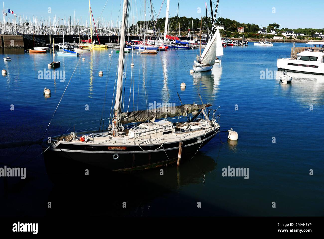 La Trinite-sur-Mer marina, Morbihan, Bretagne, Brittany, France, Europe ...