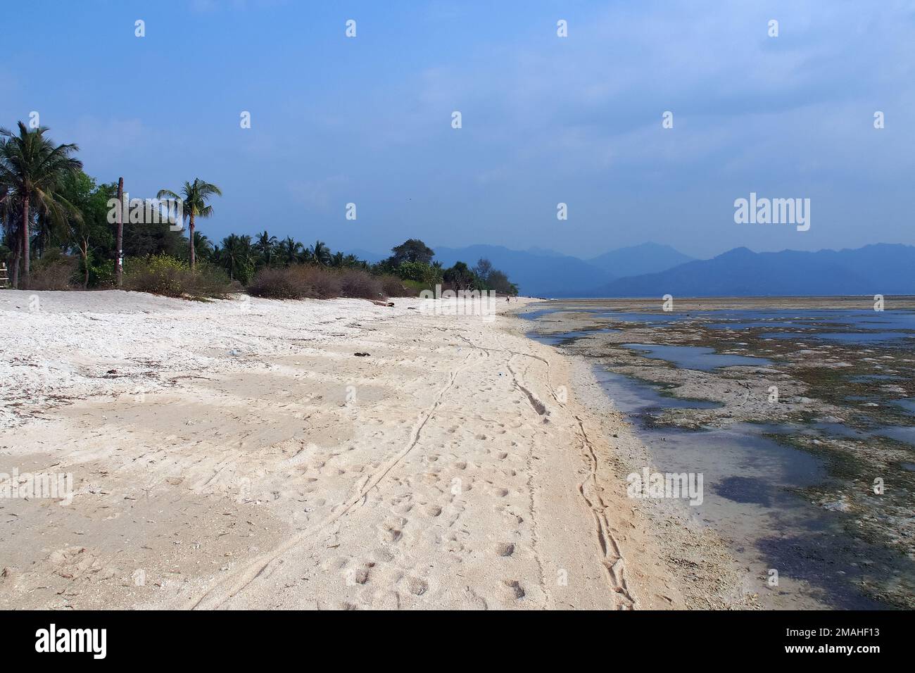 ebb, beach, Gili Air, Gili Islands, West Nusa Tenggara, Indonesia, Asia ...