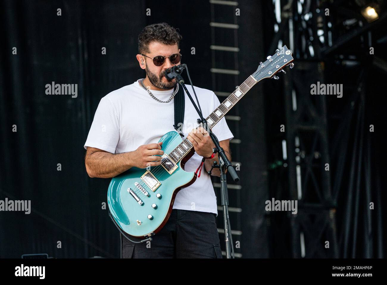 Tarek Jafar of The Blue Stones performs at Bourbon and Beyond Music ...
