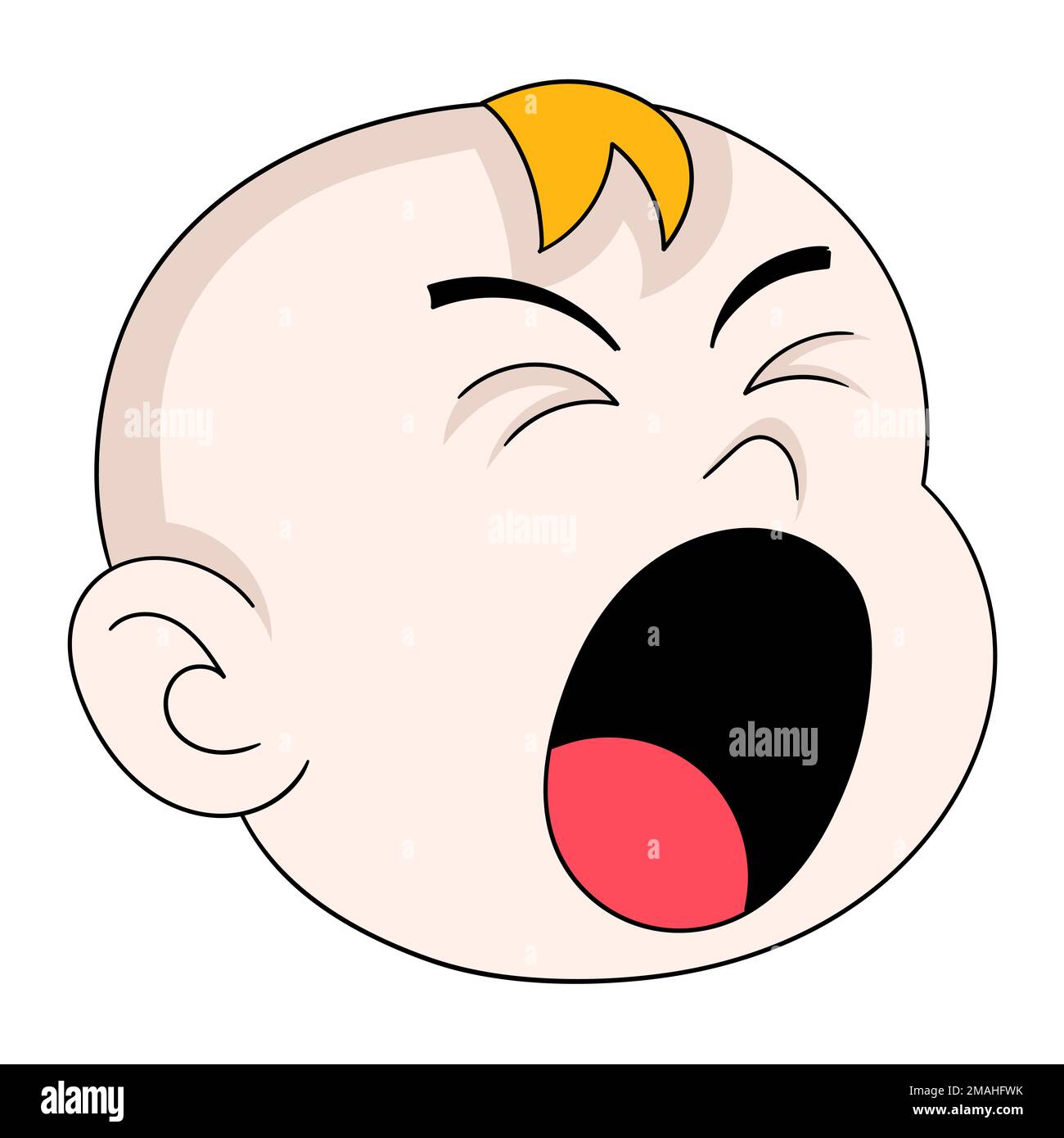 emoticon baby boy head opening mouth yawning sleepy Stock Vector Image ...