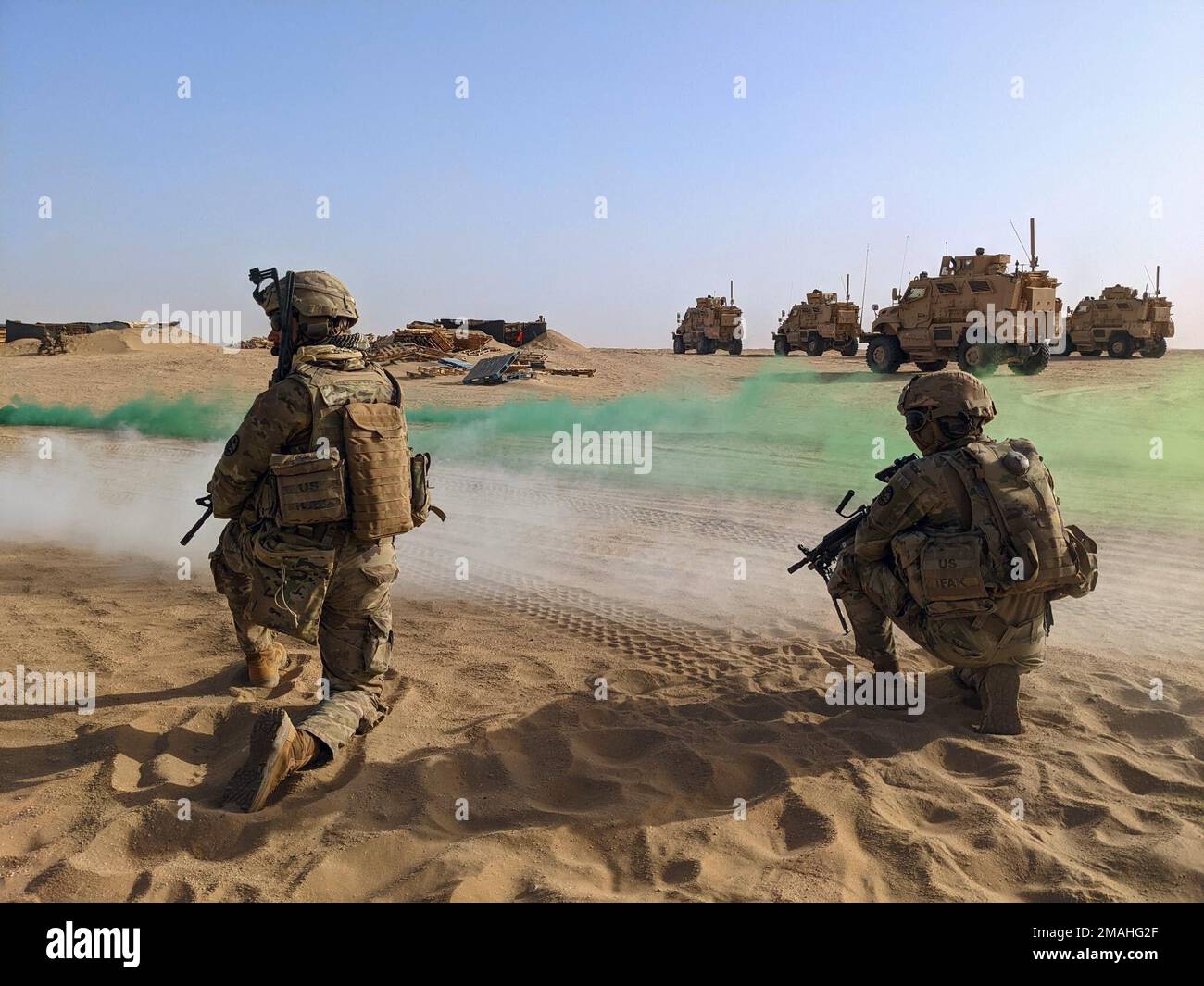 Two Soldiers from Task Force Griz of the 1st Combined Arms Battalion ...