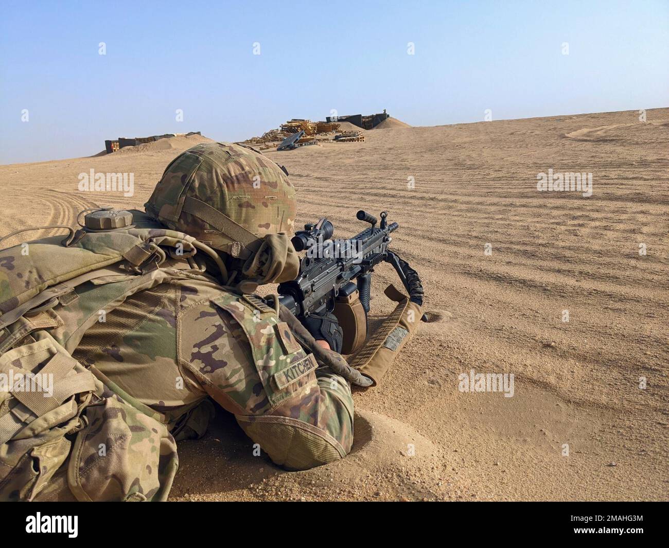 A Soldier from the 1st Combined Arms Battalion, 163rd Cavalry Regiment ...