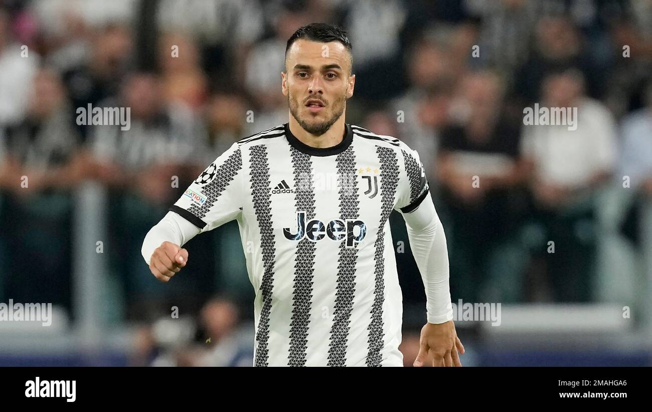 Juventus' Filip Kostic controls the ball during the Champions League ...