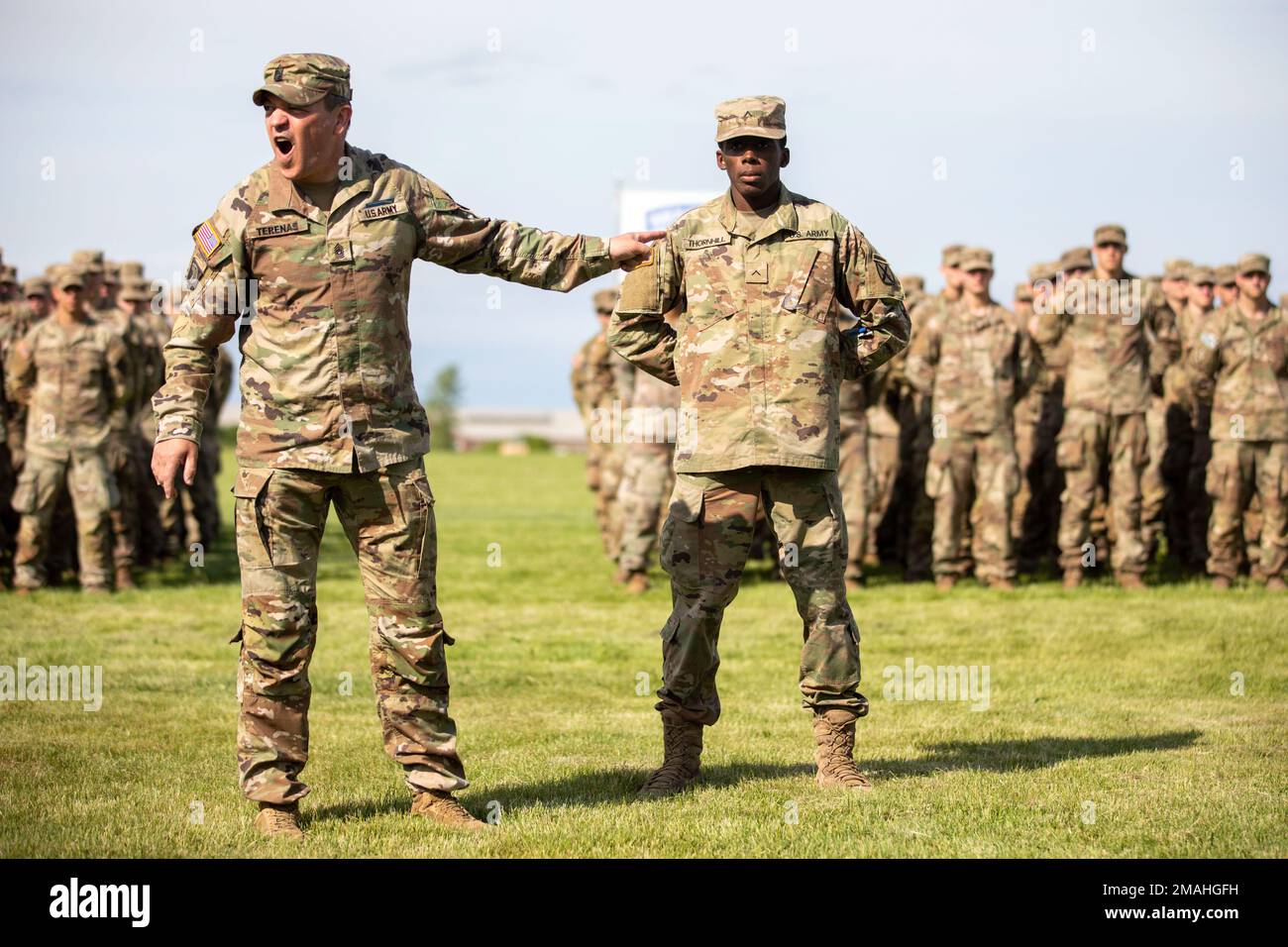 Command Sgt. Maj. Mario Terenas of the 10th Mountain Division expresses ...