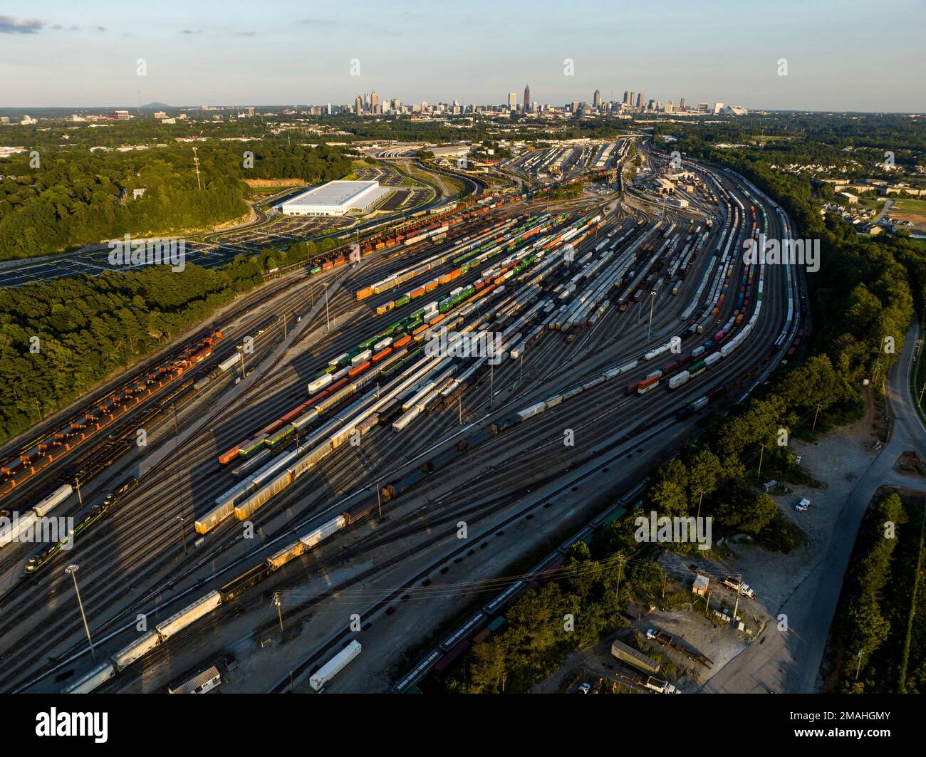 Freight train cars sit in a Norfolk Southern rail yard on Wednesday ...