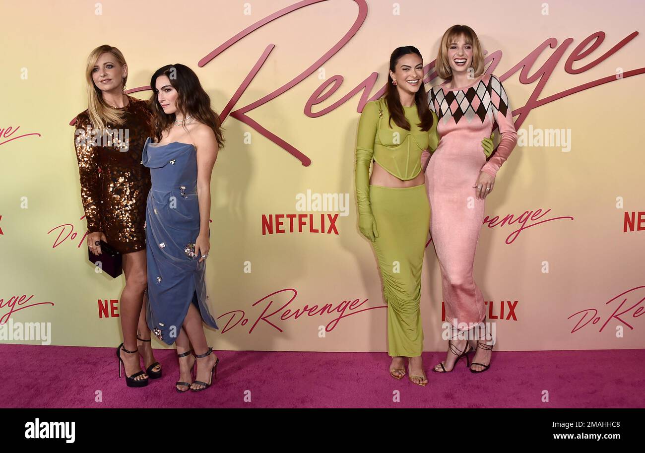 From left, Sarah Michelle Gellar, Jenn Kaytin Robinson, Camila Mendes ...