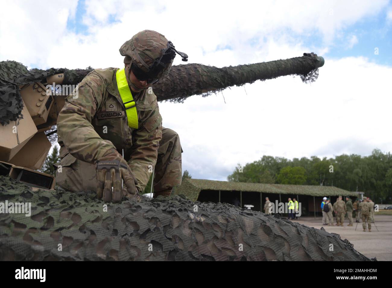 U.S. Army Pfc. Jason Camacho, a tank crewman with the 1st Battalion ...