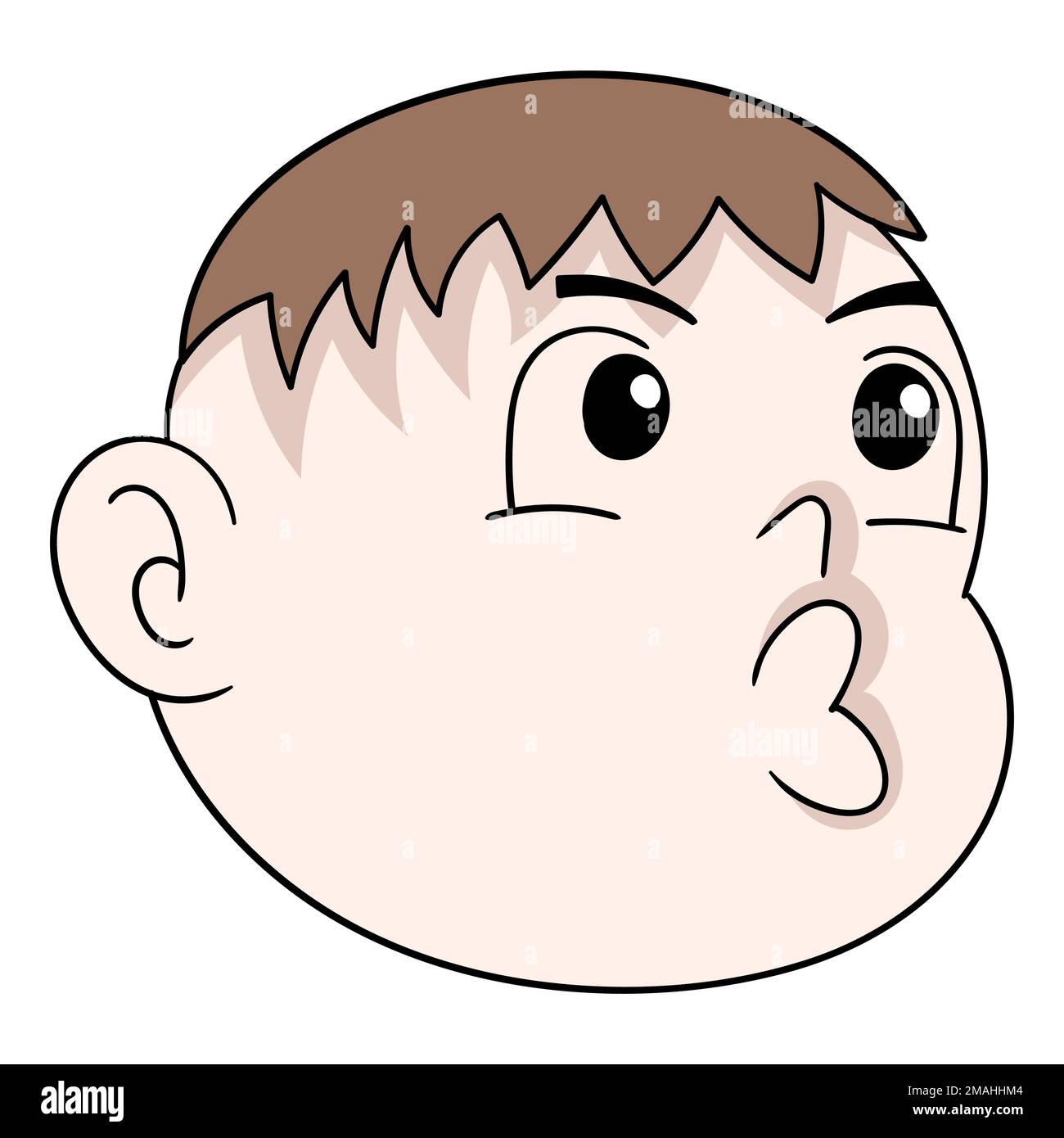 cute baby boy head emoticon with pouty lips. vector design illustration ...