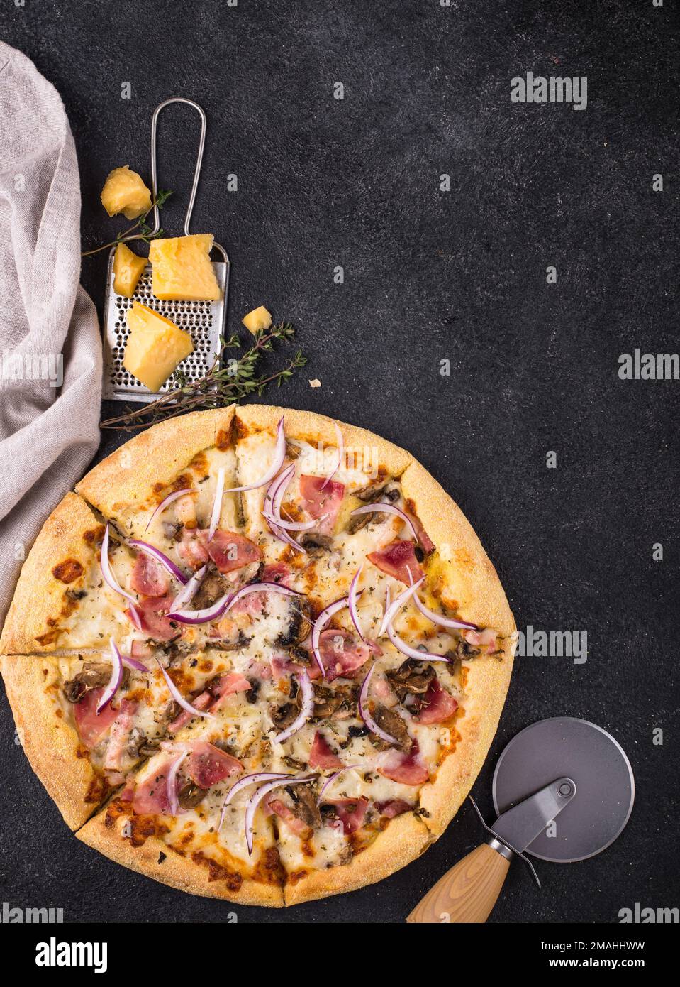 Assortment of various types of Italian pizza Stock Photo - Alamy