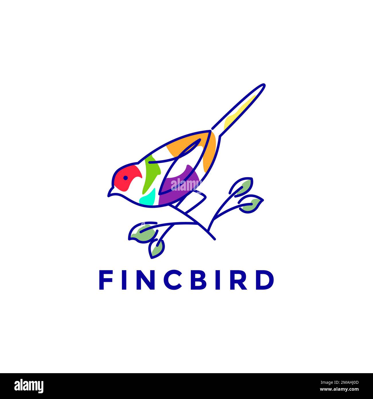 Goldfinch perched Stock Vector Images - Alamy