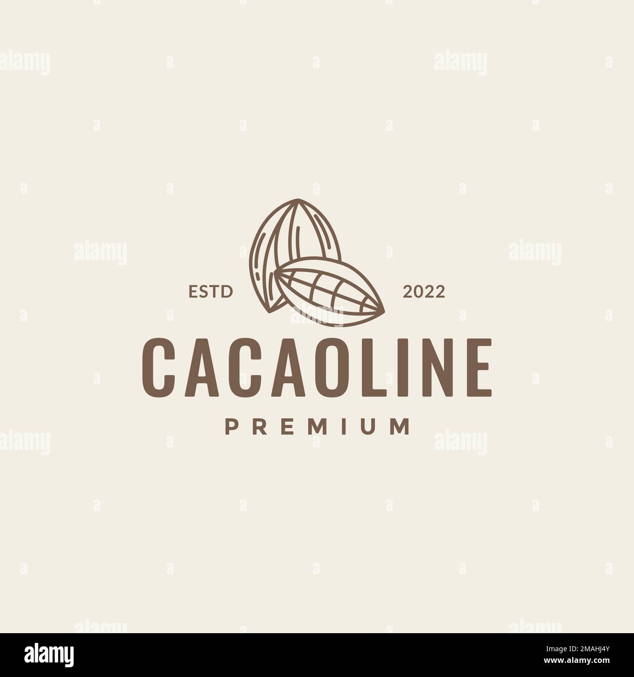 cacao seed chocolate food sweet plant tree hipster logo design vector ...